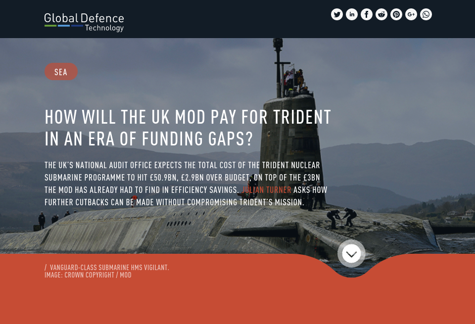 How will the UK MoD pay for Trident in an era of funding gaps? - Global ...
