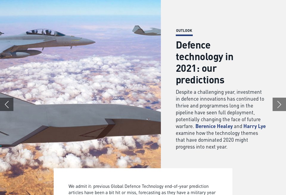 Defence technology in 2021: our predictions - Global Defence Technology ...